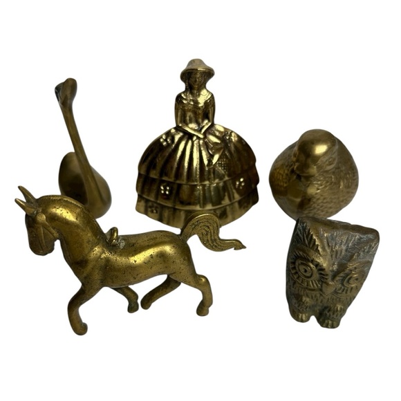 Vintage | Accents | Vintage Brass Five Piece Figuresdecor | Poshmark